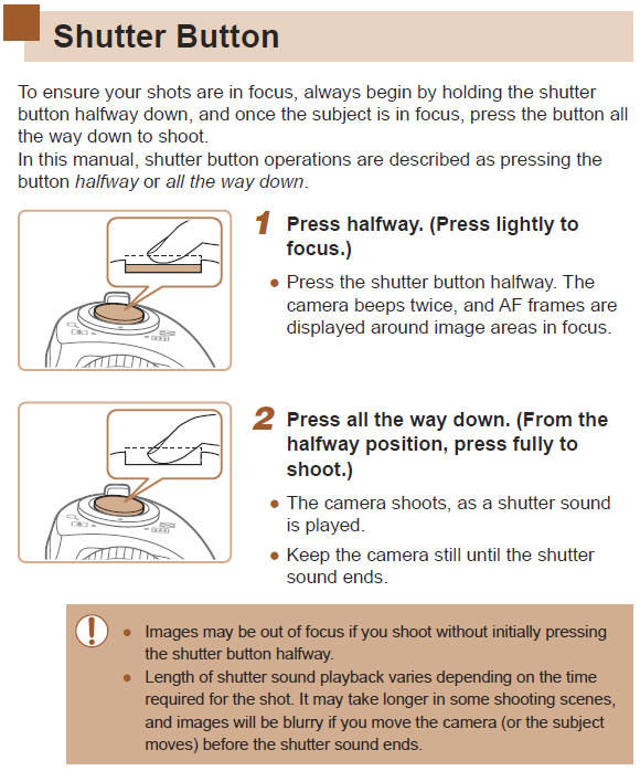 Using the Shutter Button