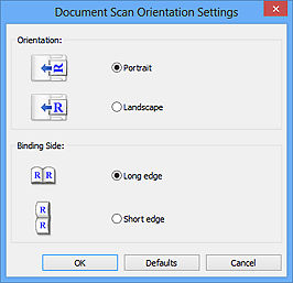 Settings (Document Scan) Dialog Box - Windows
