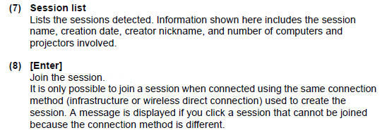 Using the Session Selection Menu