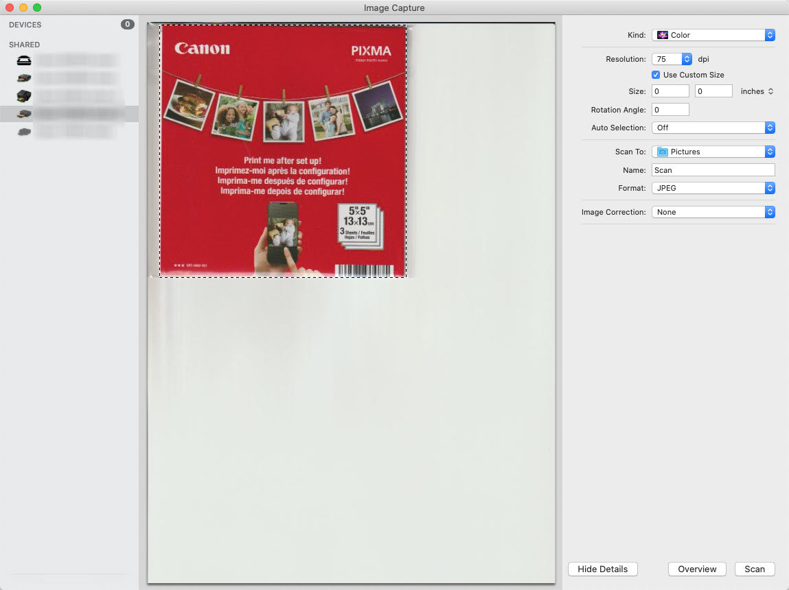Basic Steps for Scanning with Image Capture - macOS
