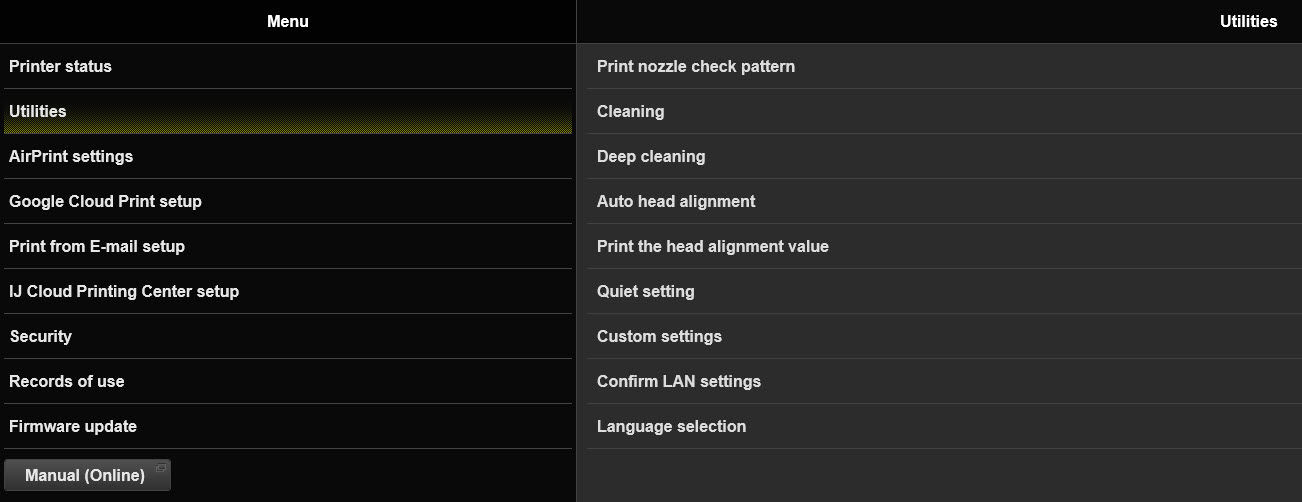 MAXIFY Remote UI - Printer Status and Utilities