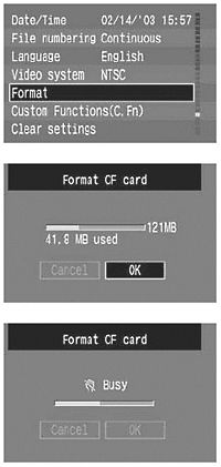 How to format the memory card(s) on the EOS 10D
