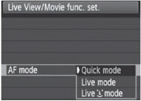 How to Select Autofocus Modes in Live View on Canon EOS 5D Mark II