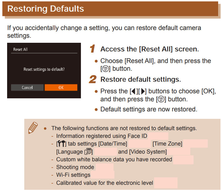 Restoring Factory Defaults