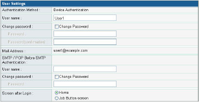 Adjust the user settings through the web menu.