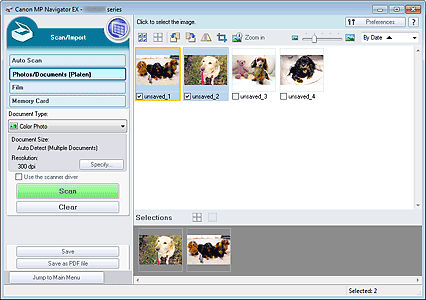 About the MP Navigator EX Scan App