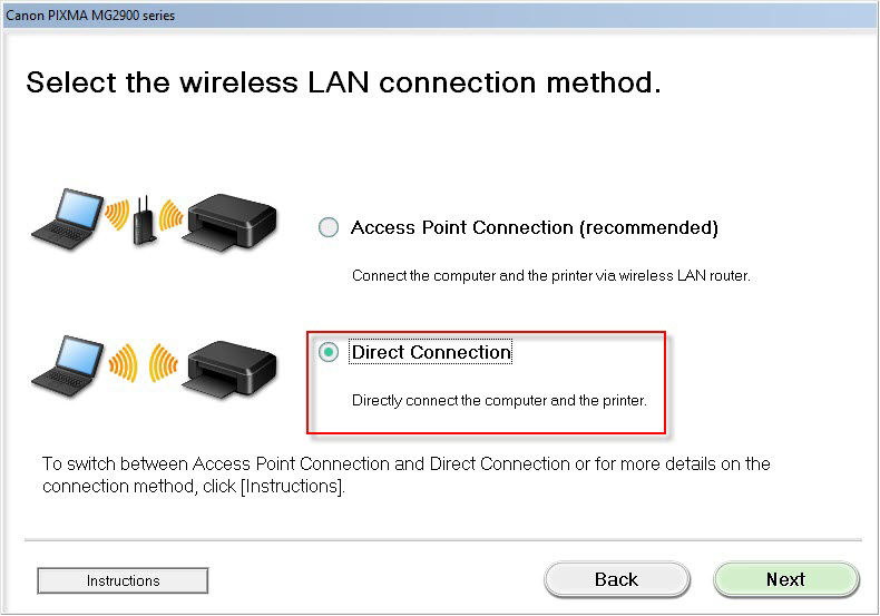 Installing a Printer Wirelessly via Direct Connection (Windows ...
