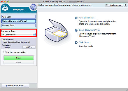 Scan using MP Navigator EX - MG6220 (Mac OS X)