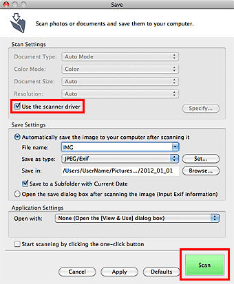 Starting ScanGear (Scanner Driver) - MX372 (Macintosh)