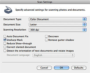Use the Scan Settings for a PIXMA MX432 / MX439 Printer From a Mac