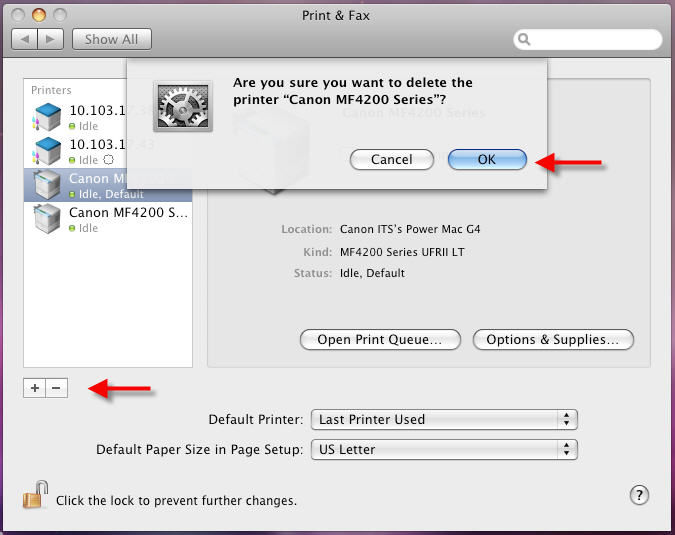 Uninstall / reinstall the printer driver (Mac OS X) ICMF series