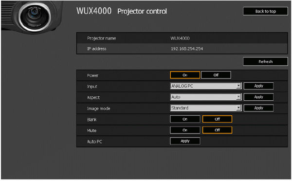 Controlling the Projector from a Computer