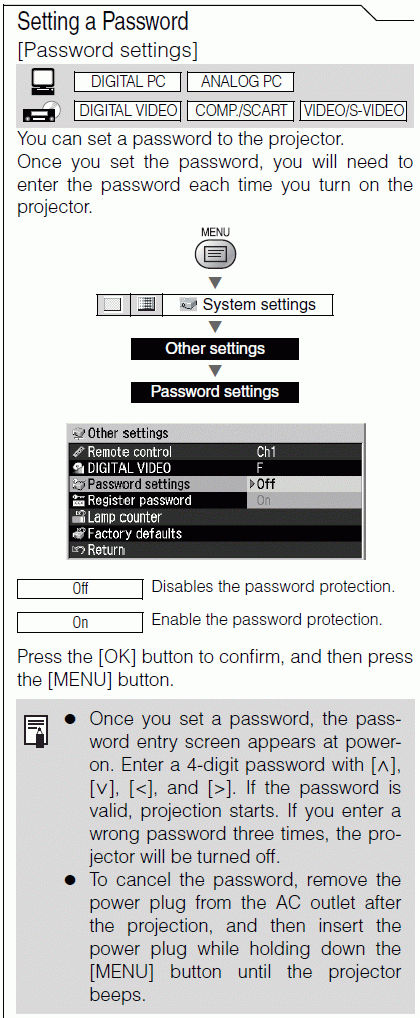 Setting a Password