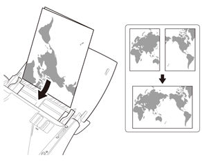 Placing Folded Documents in the scanner (Folio Mode).