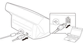 Connecting the Scanner to the Computer (DR-C130)