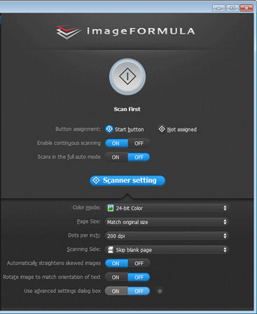 Scanner Settings (CaptureOnTouch)