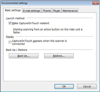 Environmental Settings (CaptureOnTouch)