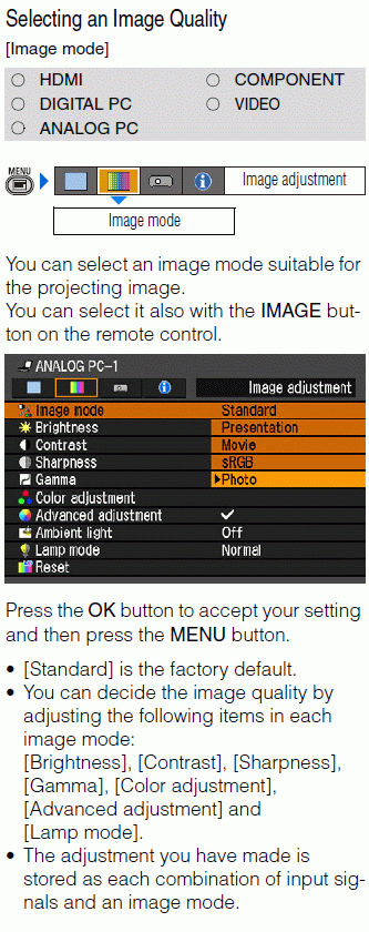 Selecting an Image Quality