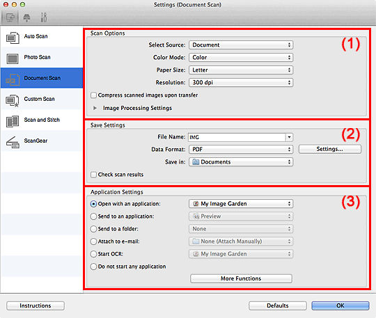 figure: Settings dialog
