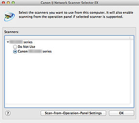 figure: Scan-from-PC Settings screen