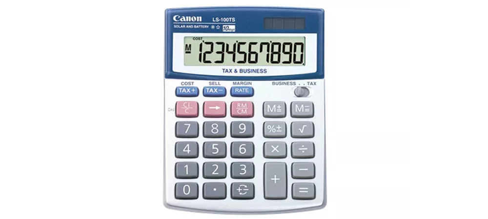 LS-100TS Portable Display 10 Digit Desktop Calculator | Canon Canada Shop