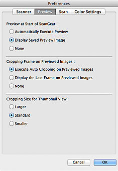 ScanGear Preview Tab - Mac