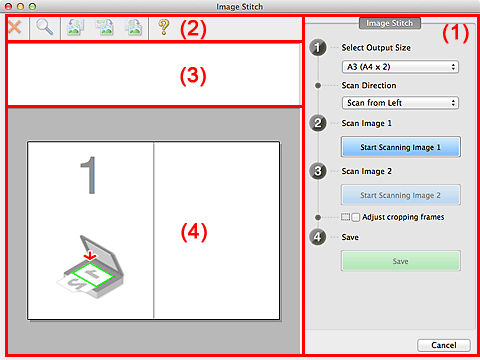 IJ Scan Utility Image Stitch window - Mac