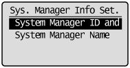 Setting the System Manager Information