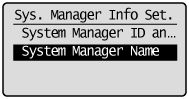 Setting the System Manager Information