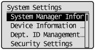 Setting the System Manager Information