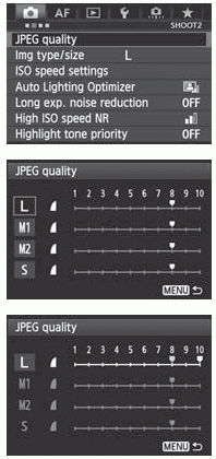 Setting the JPEG Quality (Compression Rate)