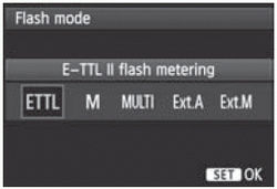 Flash function settings