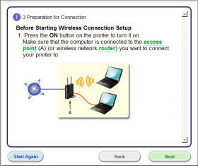 Wireless LAN setup using Standard Setup Method (Windows)
