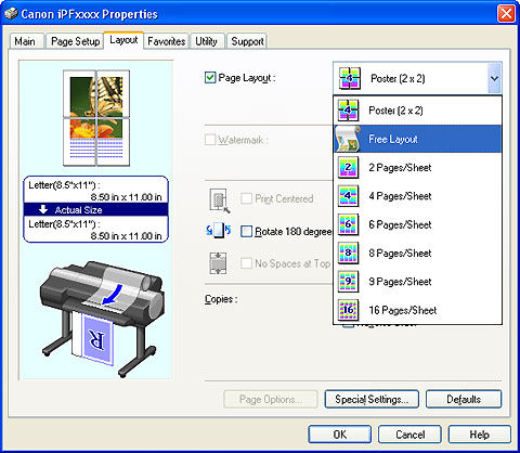Starting Free Layout (Windows)