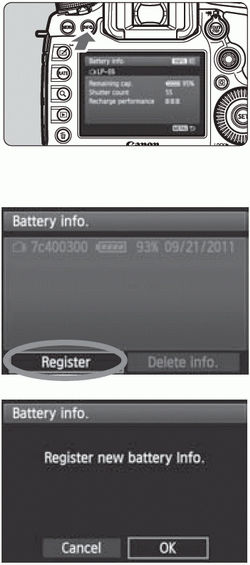 Registering the Battery to the Camera