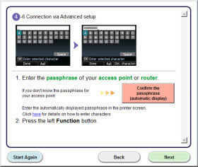 Wireless LAN setup using Advanced Setup Method (Windows) - MX892