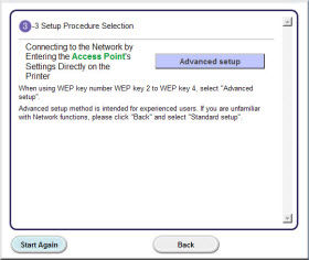 Wireless LAN setup using Advanced Setup Method (Windows) - MX892