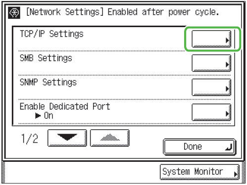 Manually setting the IP address using IPv4