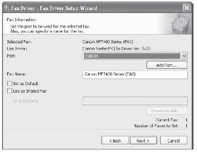 Installation Procedure for USB Connection Windows