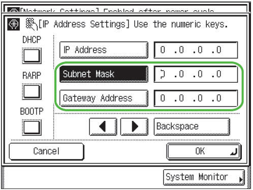 Manually setting the IP address using IPv4