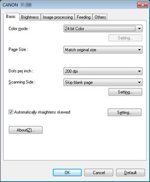 Scanner Settings - Windows