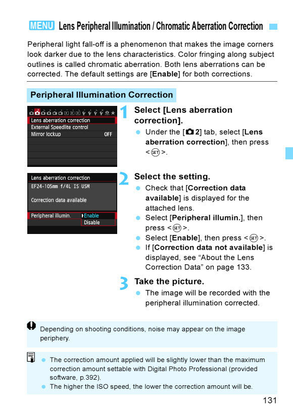 How to use Lens Peripheral Illumination / Chromatic Aberration ...