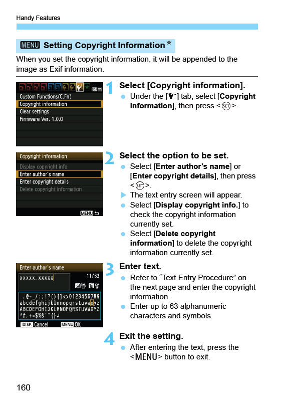 How to set copyright information on the EOS Digital Rebel T3 and T3i.
