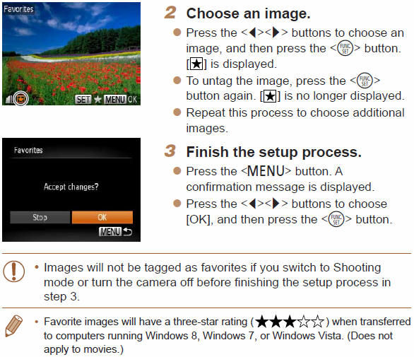Tagging Images as Favorites