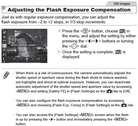Setting Flash Exposure Compensation with the PowerShot SX500 IS