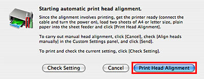 Perform a Manual Print Head Alignment (Mac OS X) Pro9000