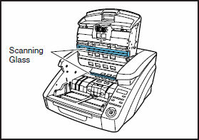 Clean the scanning glass and rollers. (6050C/7550C/9050C)