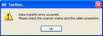 Scanning error "Cannot scan because of the following:"