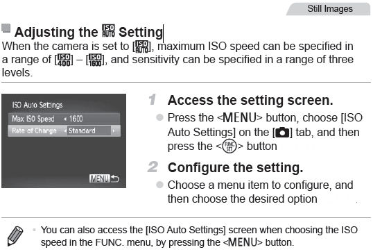 Adjusting the Auto ISO Setting