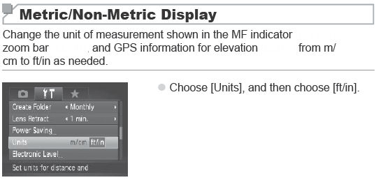 Metric/Non-Metric Display